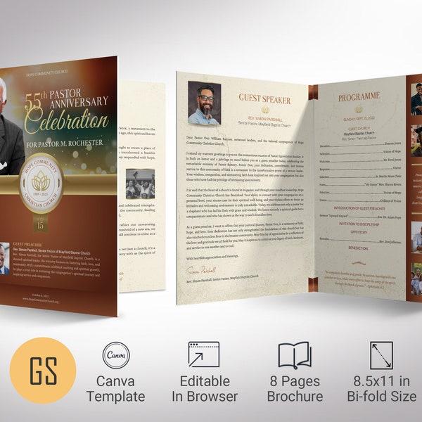 Pastor Banquet Program - Etsy