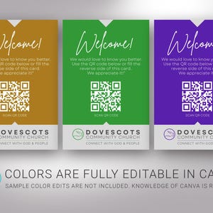 Modern Church Connect Card Template: Red & White, QR Code Welcome ...