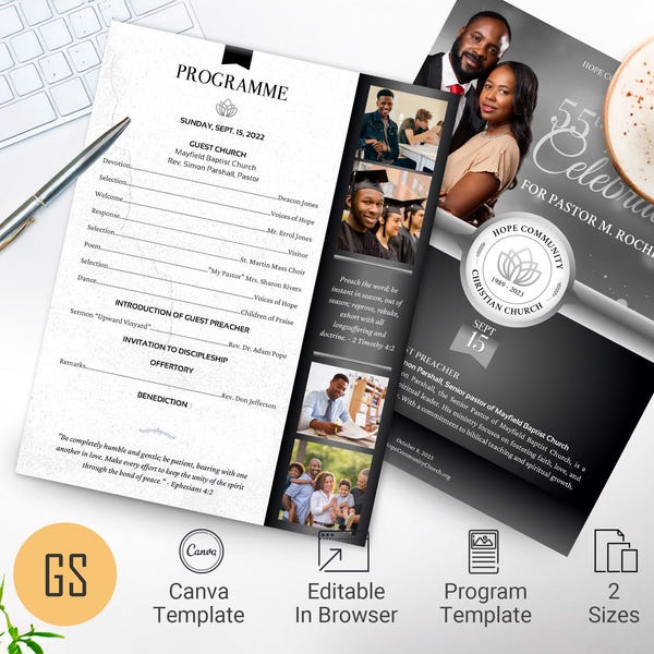 Black Church Pastor Anniversary Programs - Etsy