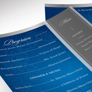 Blue Silver Anniversary Gala Program Template: Elegant Banquet (canva ...