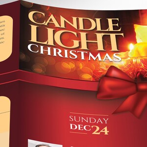 Candlelight Christmas Program Template 5.5x8.5, Church Bulletin Canva ...