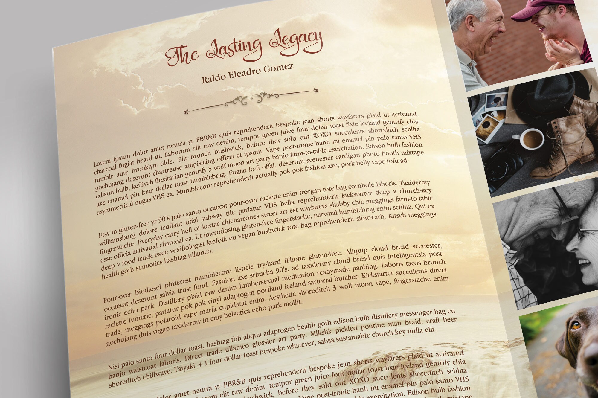 Gold Sunrise Funeral Program Template: Celebration of Life (digital ...