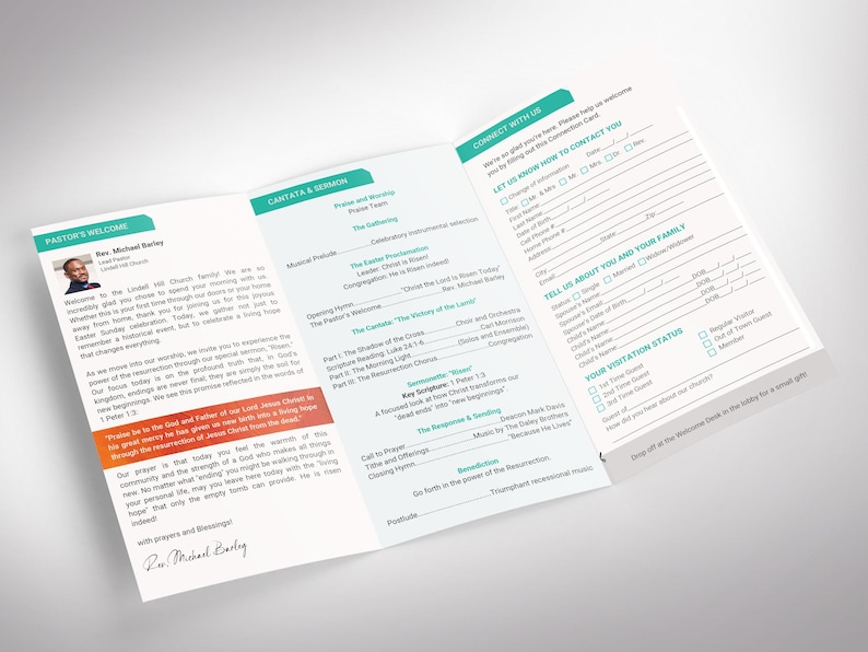 Easter Sunday Church Bulletin Template: Legal Trifold Resurrection ...