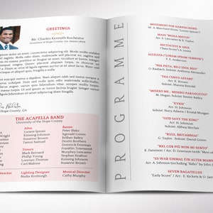 Red & Gold Musical Event Program Template: 4-page Bifold Concert ...