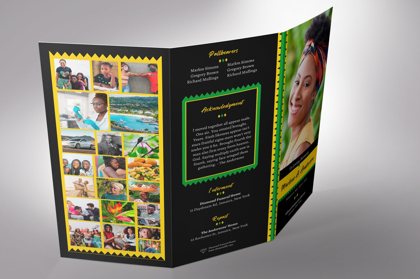 Jamaican Funeral Program Template: Celebration of Life Obituary ...