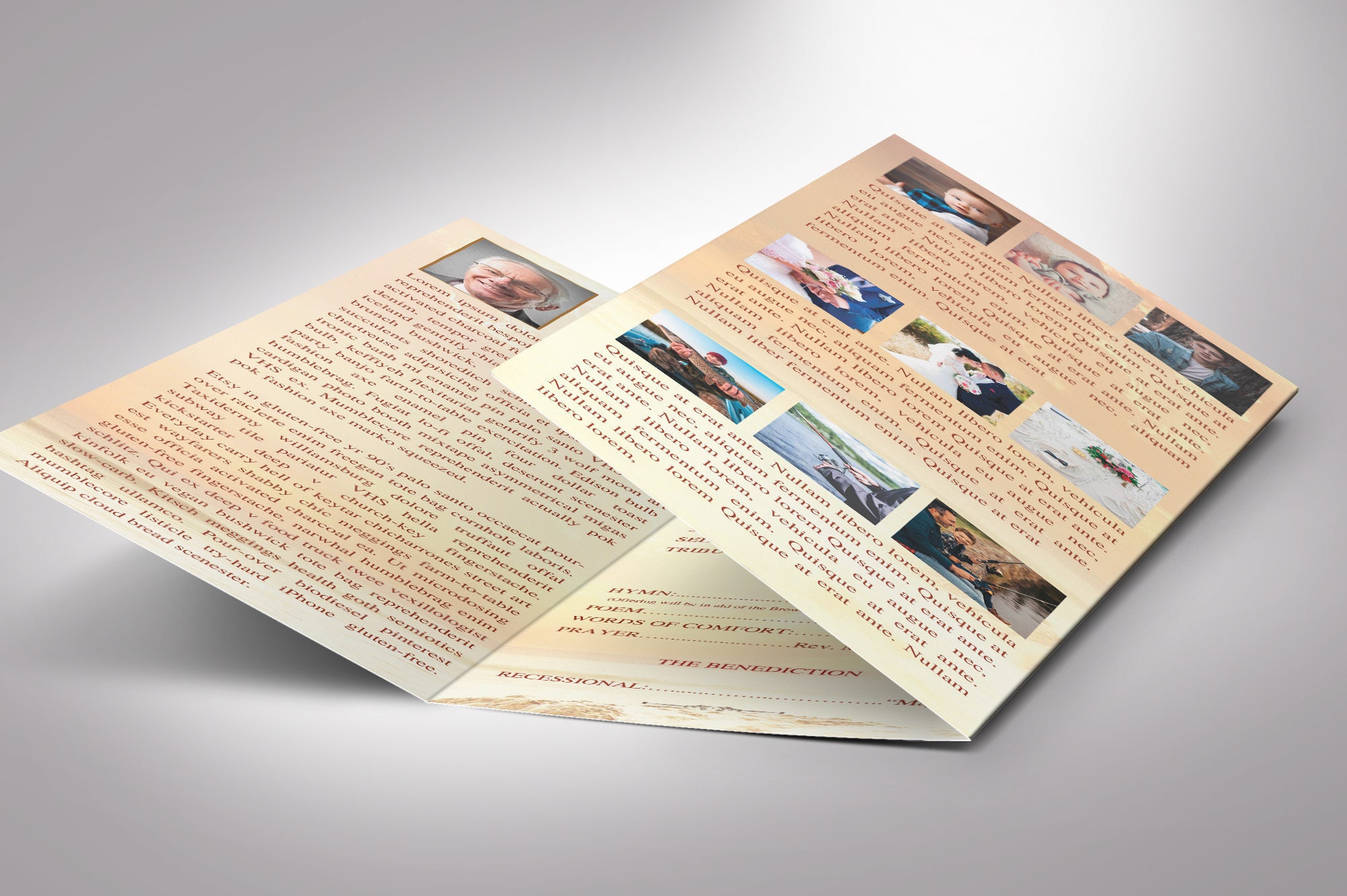 Gold Sunrise Funeral Program Template: Celebration of Life (digital ...