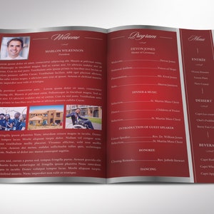 Red Silver Anniversary Gala Program Template: Church Banquet (canva, 5 ...