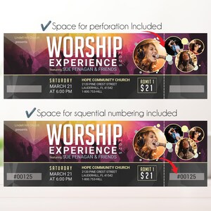 Worship Concert Ticket Template: Church Event Fundraiser (digital ...