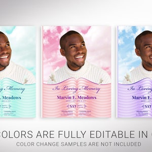 Baby Blue Funeral Program Template: 8-page Celebration of Life (canva ...