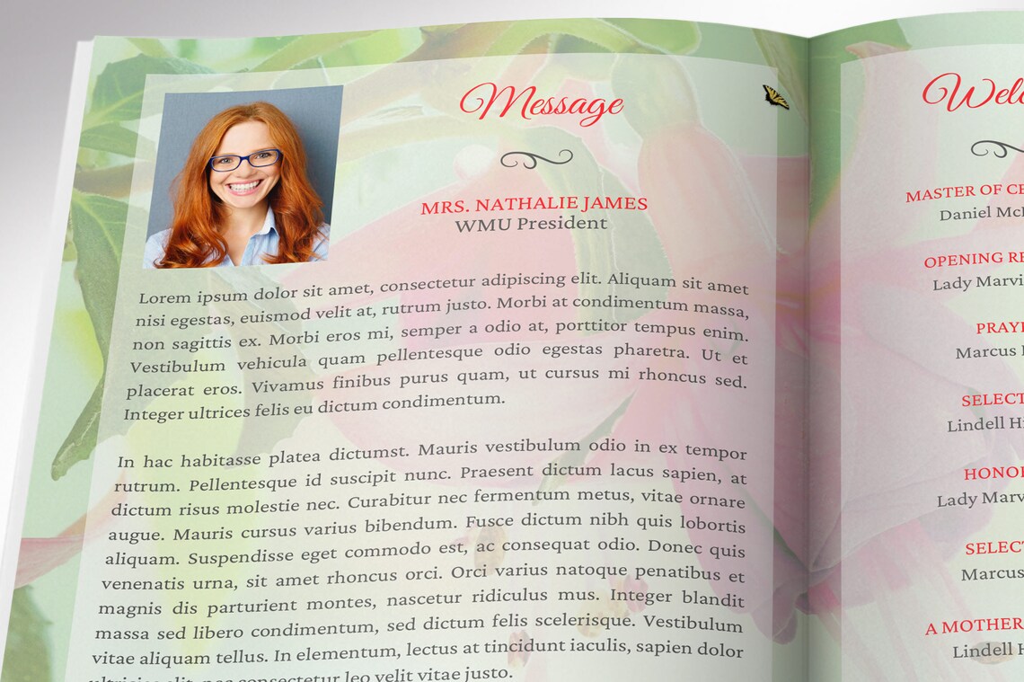 Mother's Day Program Template: Floral Church Bulletin (canva, Digital ...