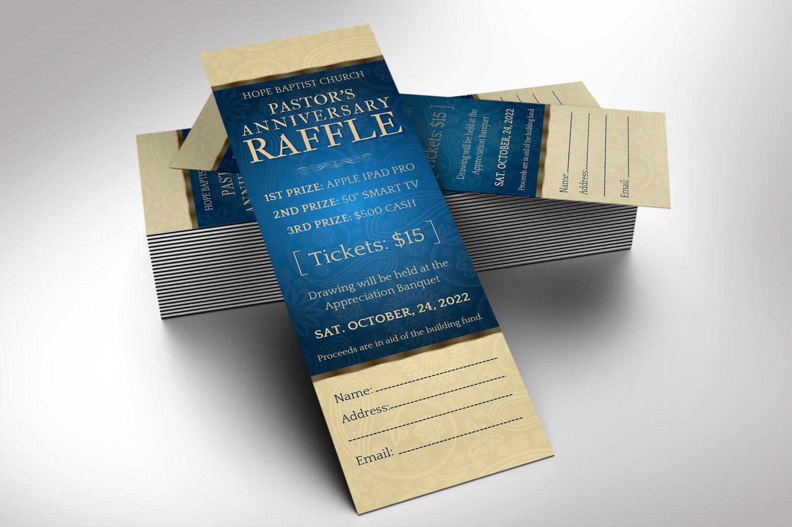 Pastor Appreciation Raffle Ticket Template for Canva 7 - Etsy