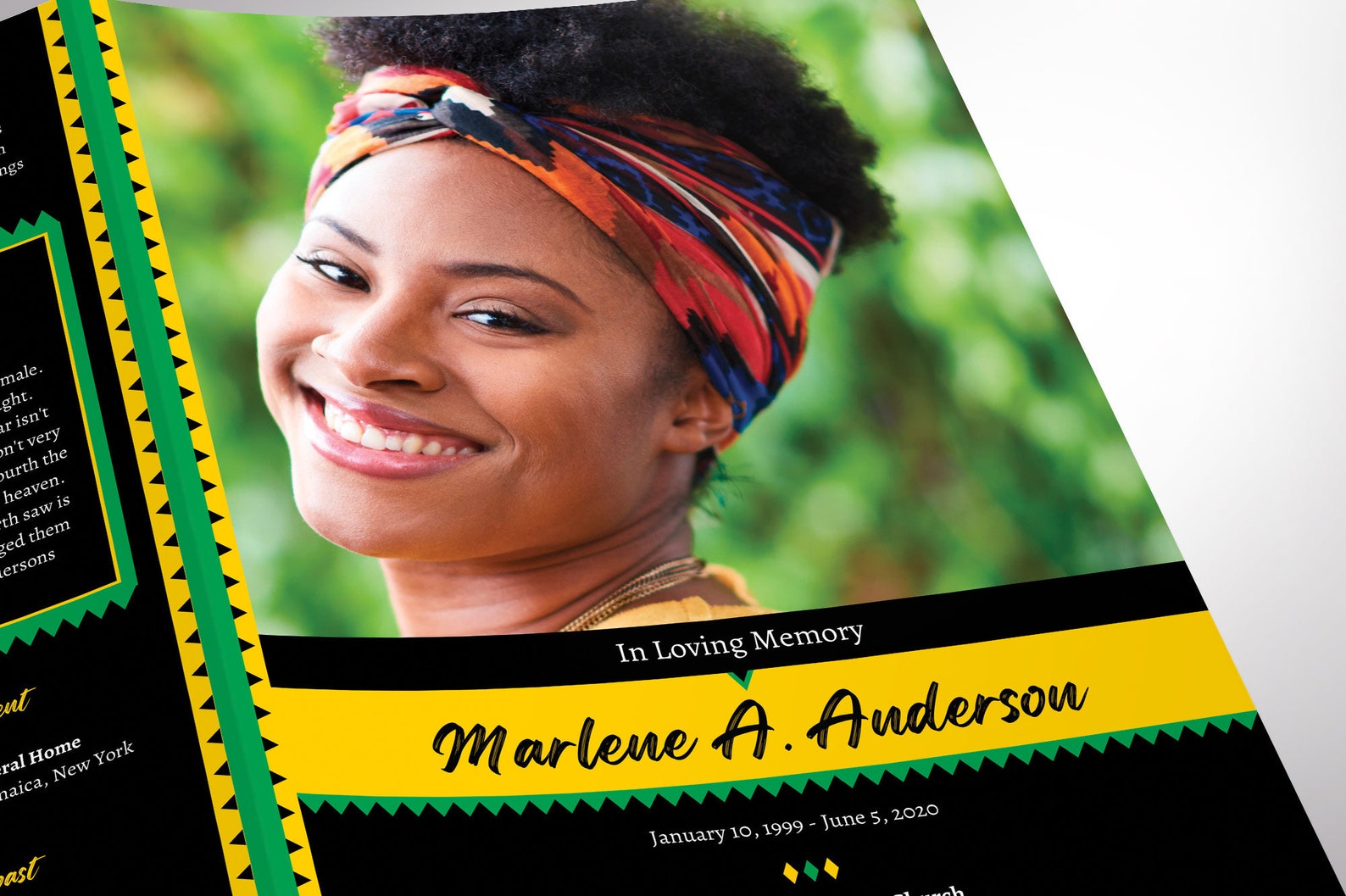 Jamaican Tabloid Funeral Program Canva Template 8 Pages - Etsy