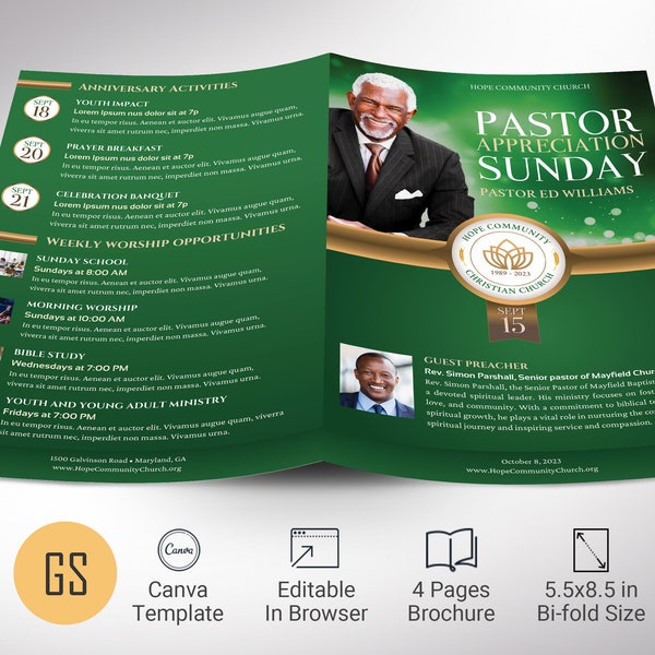 Pastor Installation Program Template - Etsy
