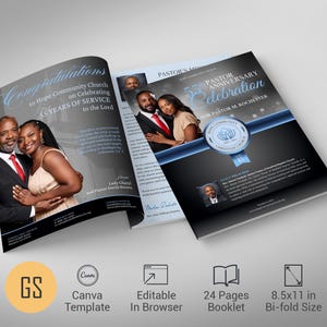 Church Anniversary Souvenir Book Template: Pastor Appreciation Magazine ...