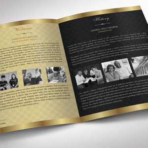 Diamond Church Anniversary Program Template | Canva: Black & Gold 8 ...