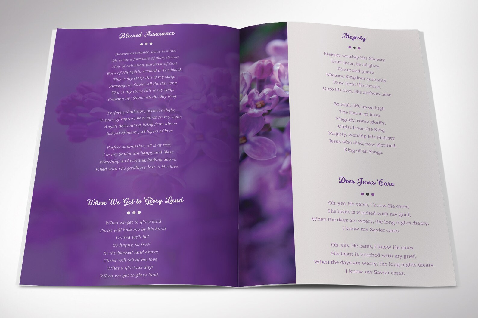 Fresh Purple Funeral Program Template for Canva 8 Pages - Etsy