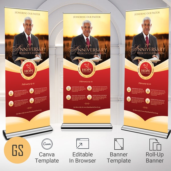 Black and Gold Pastor Banner - Etsy