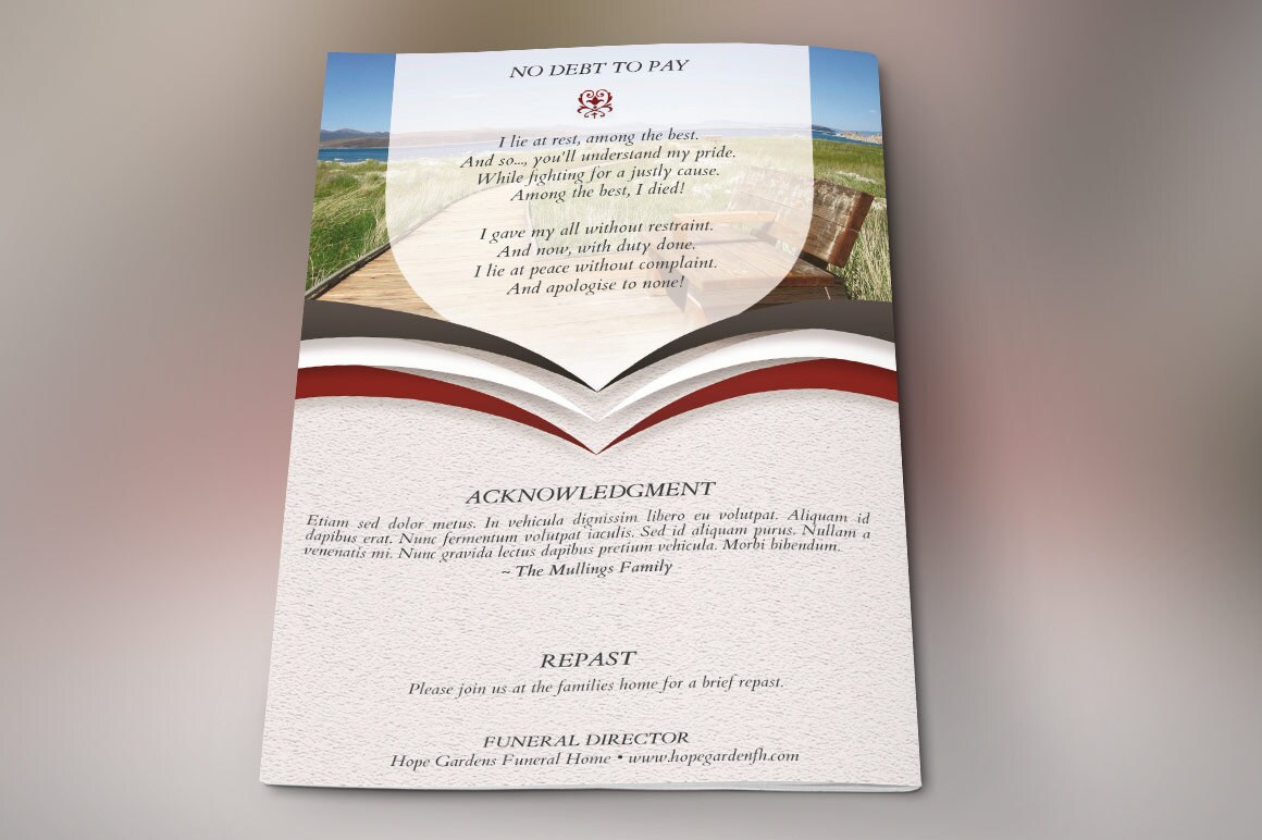 American Marine Funeral Program Template for Word and - Etsy