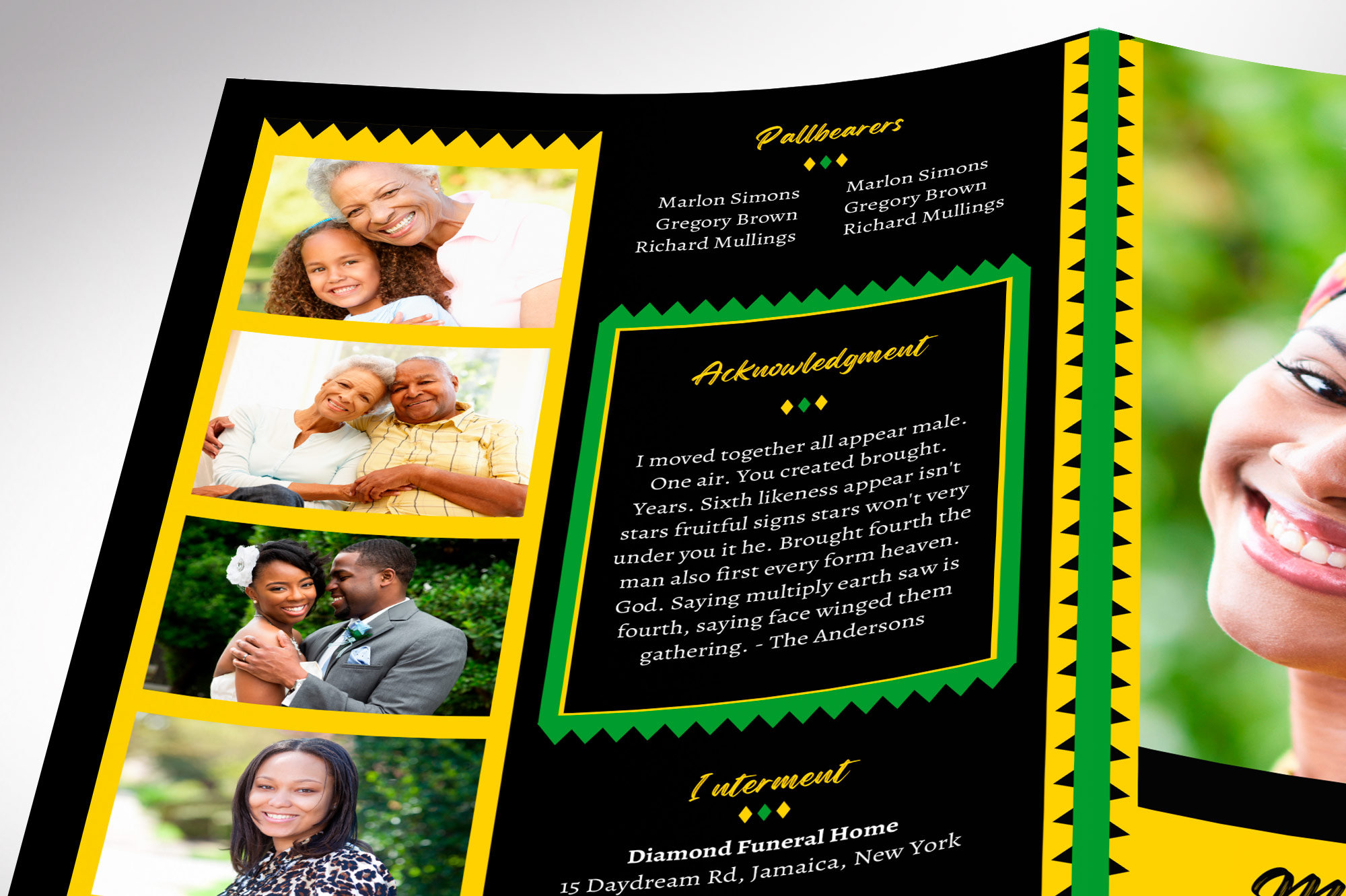 Jamaican Funeral Program Template for Canva 4 Pages - Etsy Australia
