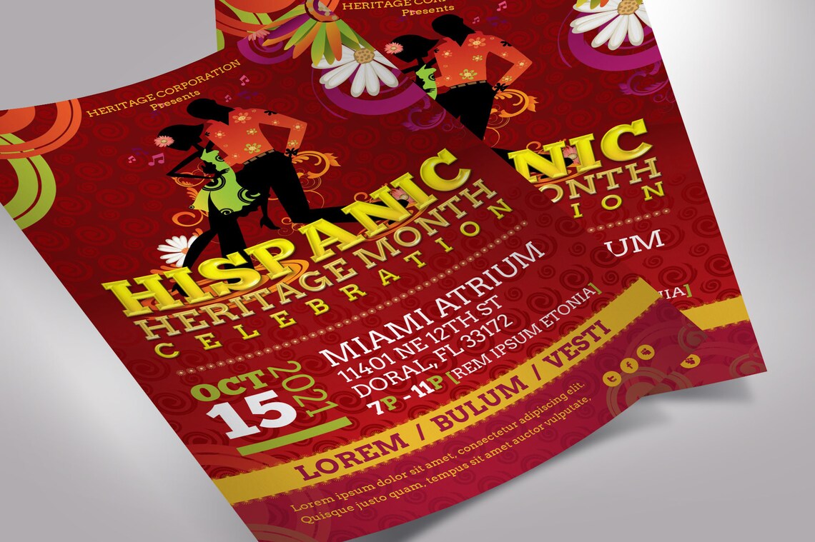 Hispanic Heritage Month Flyer Template for Word and Publisher - Etsy