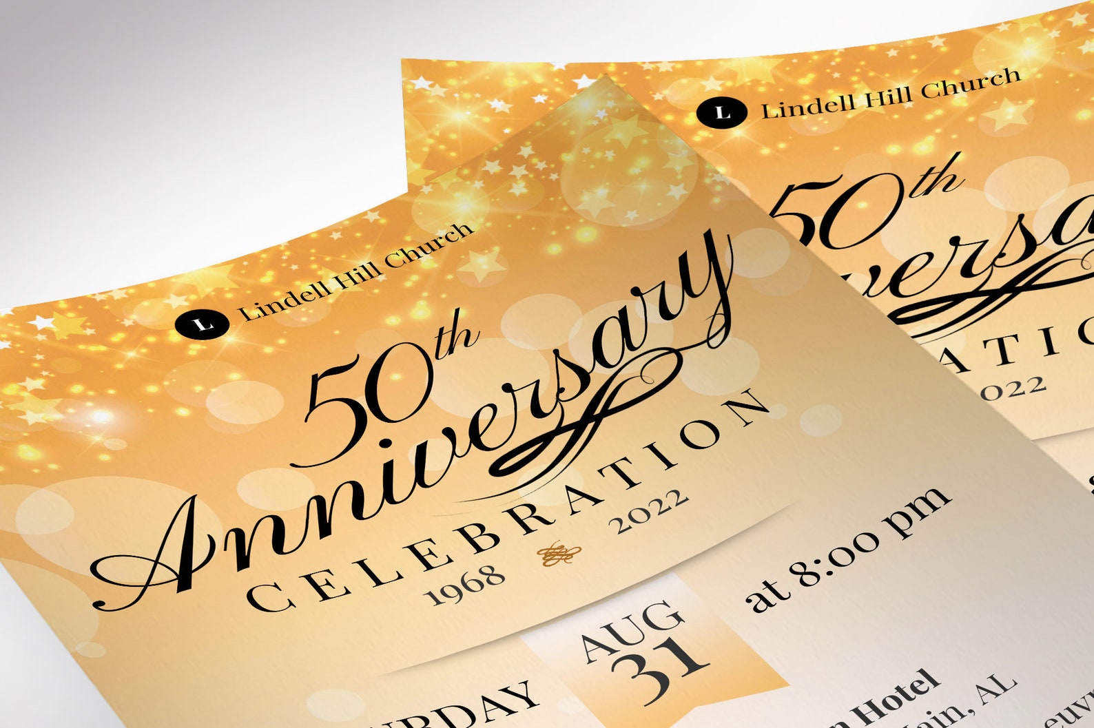 Church Anniversary Invitation Template for Canva, Pastor Anniversary ...