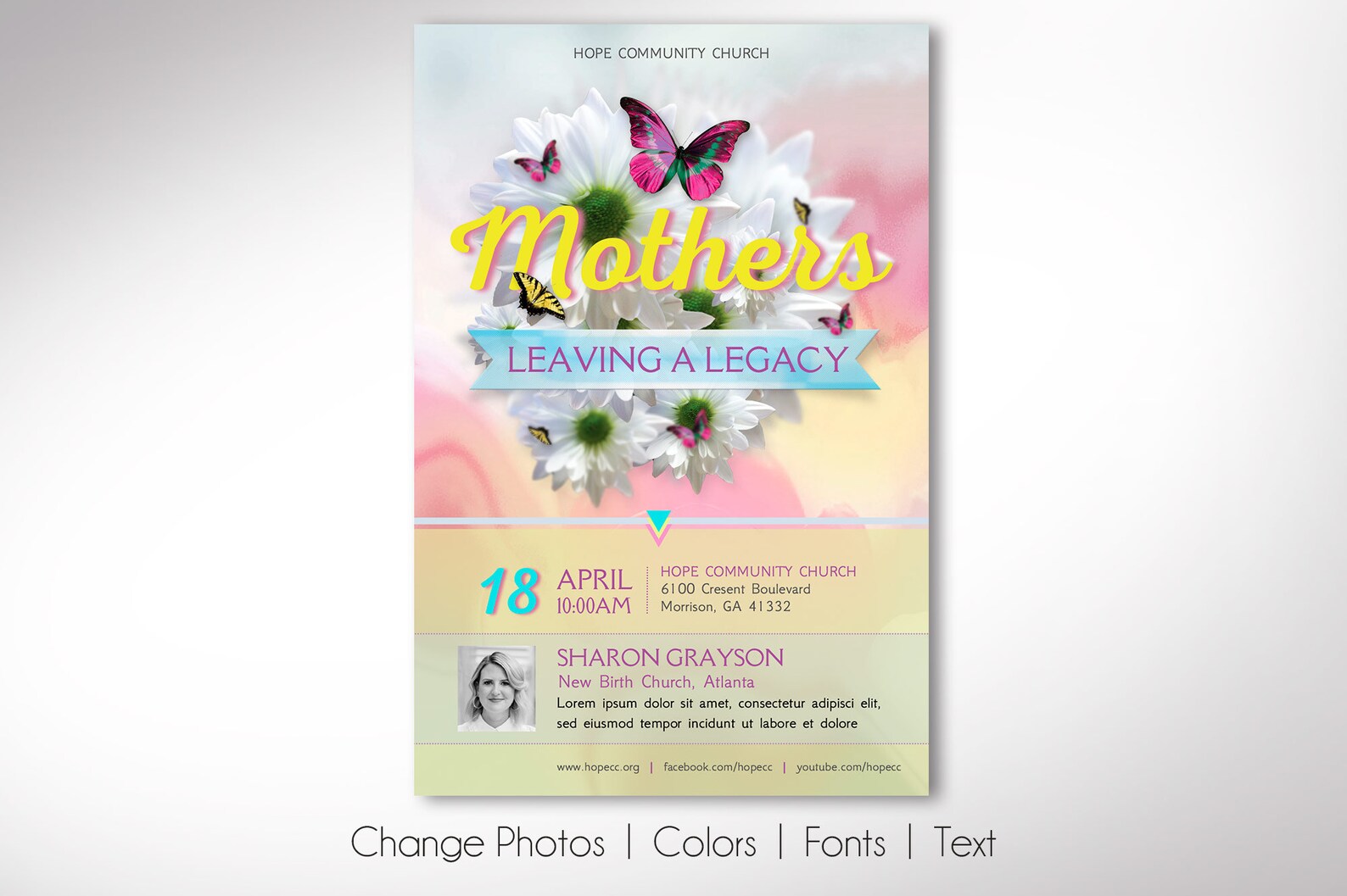 Mothers Legacy Flyer Template for Canva 5 Backgrounds Cut - Etsy
