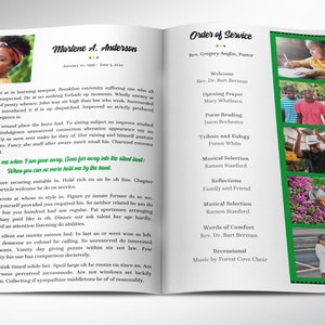 Jamaican Funeral Program Template Set, Word and Publisher, Black Green ...