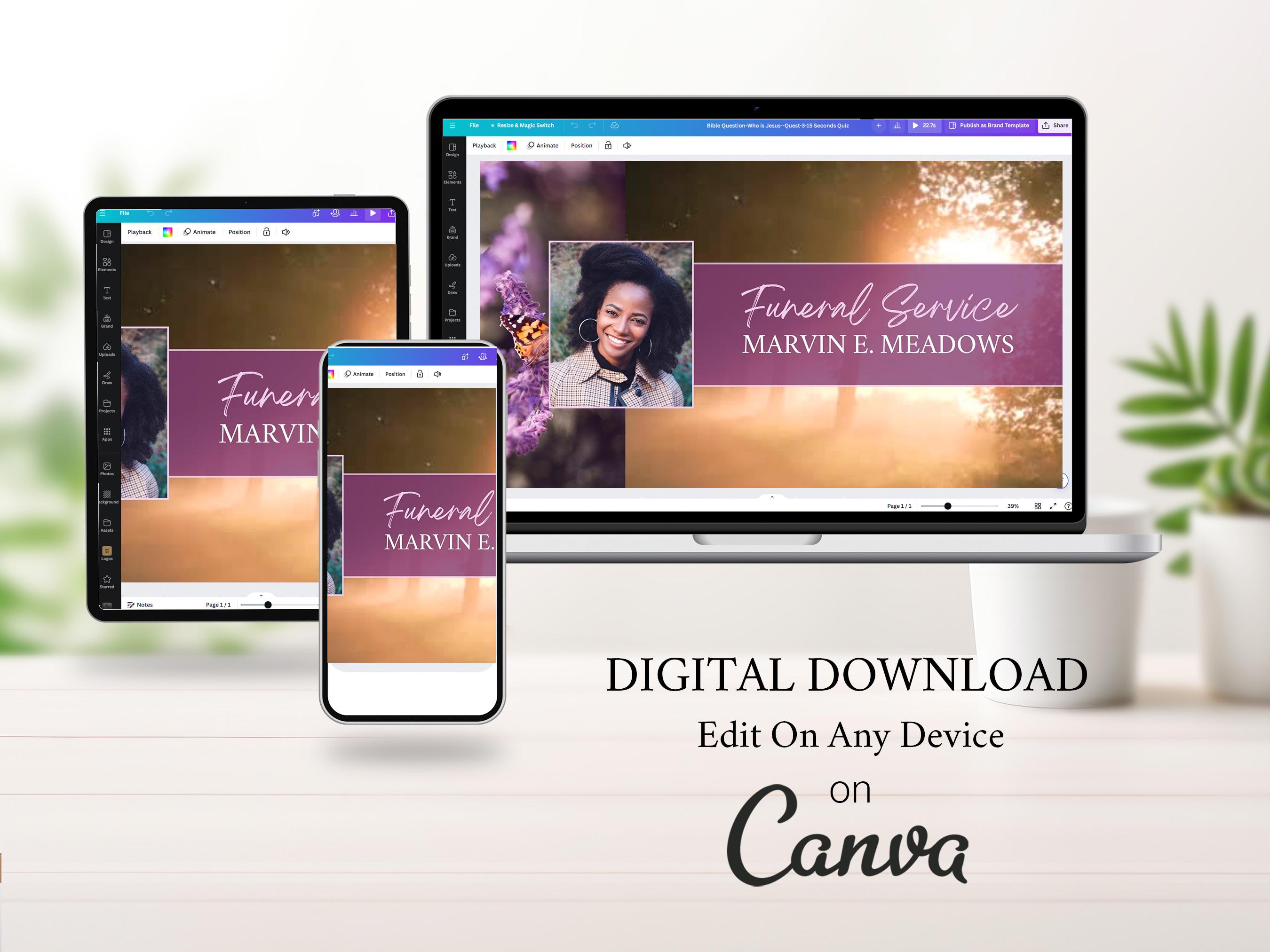 Funeral Service Animated Title Slide Template: Pastel Purple Memorial ...