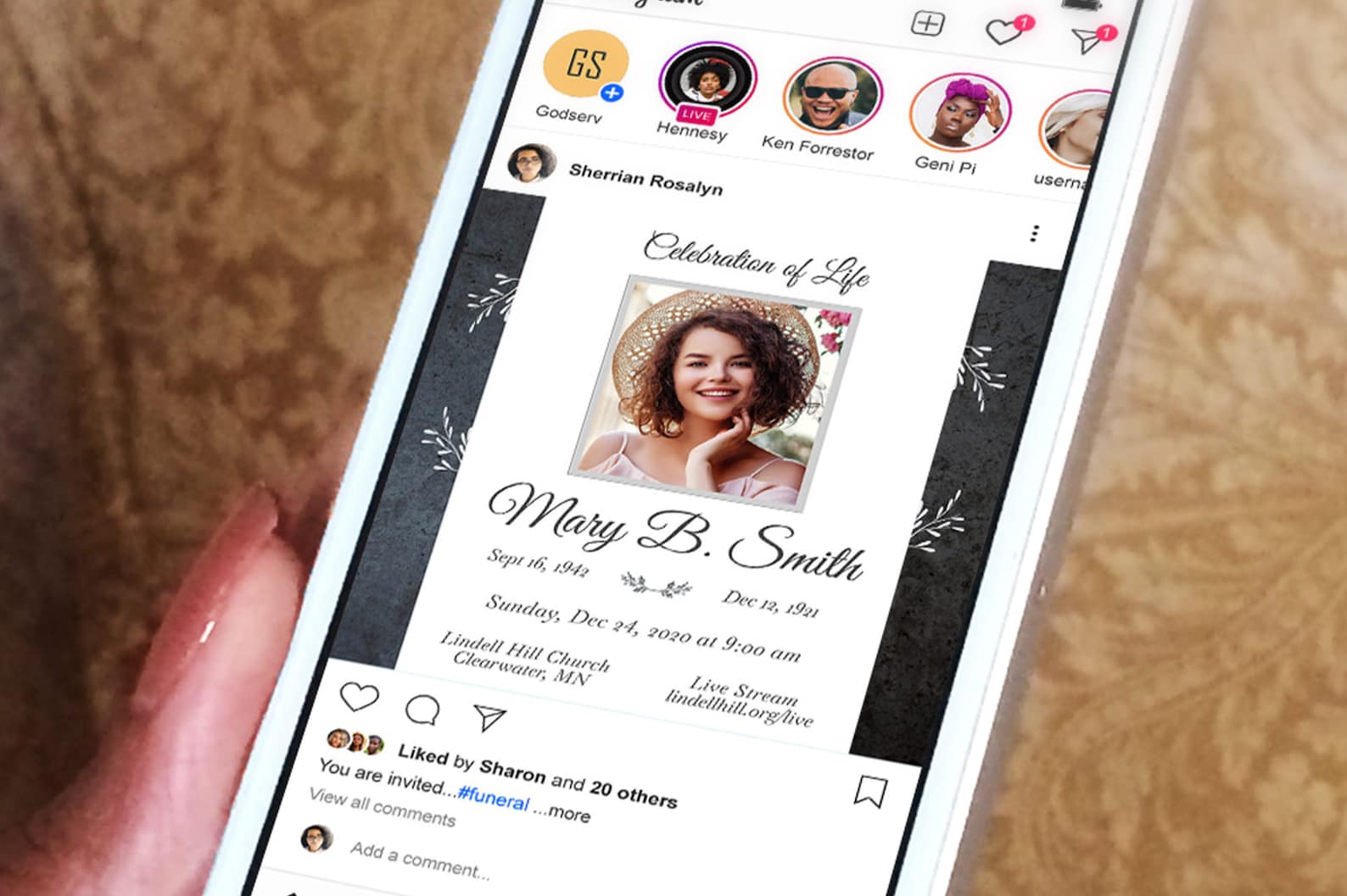 Digital Funeral Announcement Template: Celebration of Life (social ...