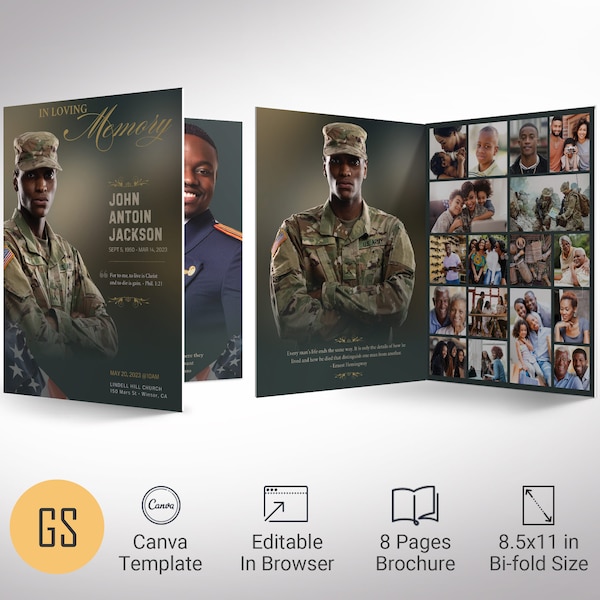 Funeral Template Army - Etsy