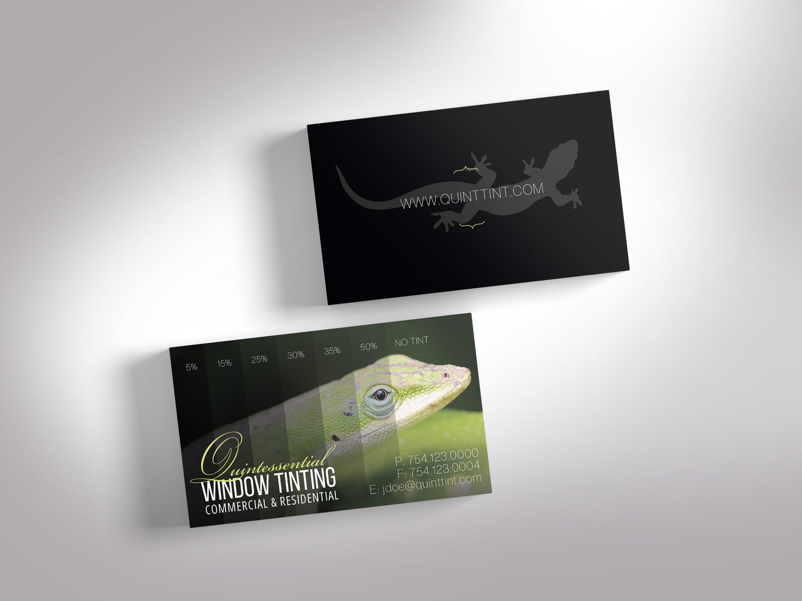 Window Tinting Business Card Template: Black & Green Design (digital ...