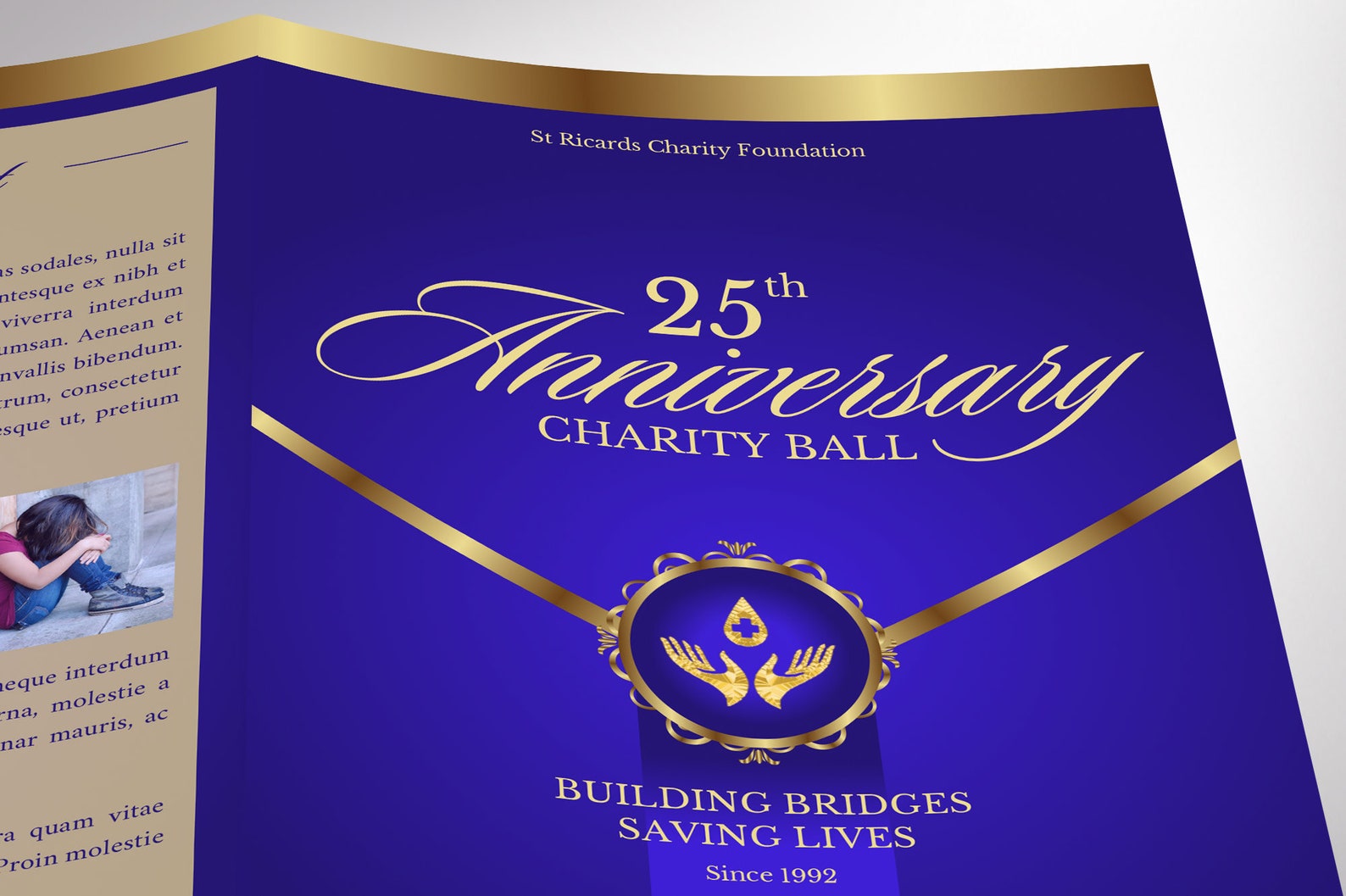 Violet Gold Anniversary Gala Program Template for Canva 4 - Etsy