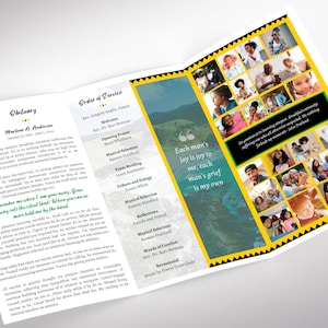 Jamaican Legal Trifold Funeral Program Canva Template, Black Green ...