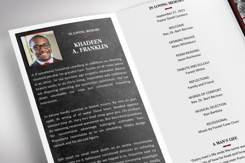 Red Rock Legal Trifold Funeral Program Word Publisher Template - Etsy