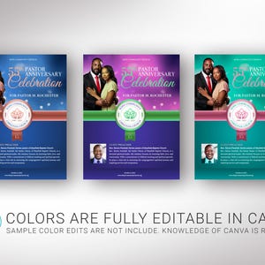 Blue & Gold Pastor Anniversary Program Template: Church Banquet (canva ...