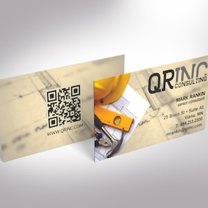 Consulting Engineer Business Card Template for Canva, Beige and Gray ...