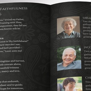 Black Silver Funeral Program Template for Canva V2, Editable Digital ...