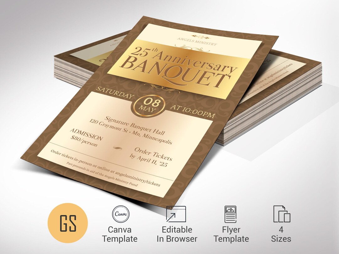 Elegant Church Anniversary Flyer: Victorian Gala Invitation (canva ...
