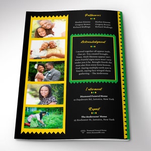 Jamaican Funeral Program Template for Canva 8 Pages - Etsy Australia