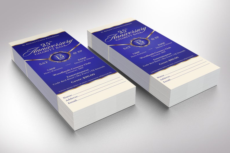 Violet Gold Anniversary Gala Ticket Canva Template Editable - Etsy