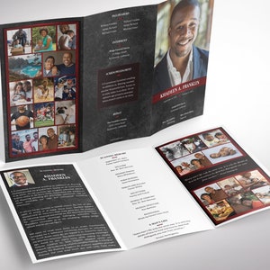 Red Rock Legal Trifold Funeral Program Template Set, Word and Publisher ...