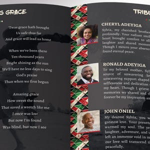 African Funeral Program Template for Canva, Kenya, Black Red Green ...
