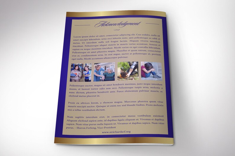 Violet Gold Anniversary Gala Program Template for Canva 4 - Etsy