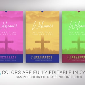 Modern Church Welcome Brochure Template: Cyan Blue, 4-page Bifold ...