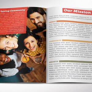 Church Missions Brochure Template, Canva, Church Planting, Orange ...