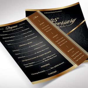 Black Gold Church Anniversary Gala Program Template: One-page Elegant ...