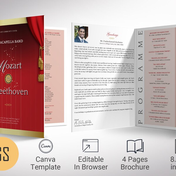 Gala Program Template - Etsy