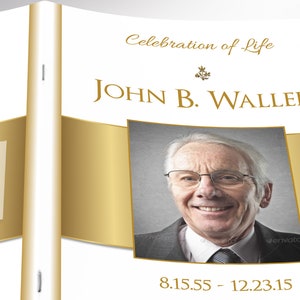 White Gold Funeral Program Template Set, Word and Publisher ...