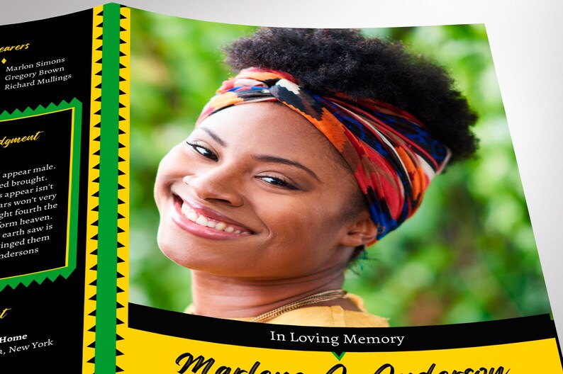 Jamaican Funeral Program Template for Canva 8 Pages - Etsy Australia