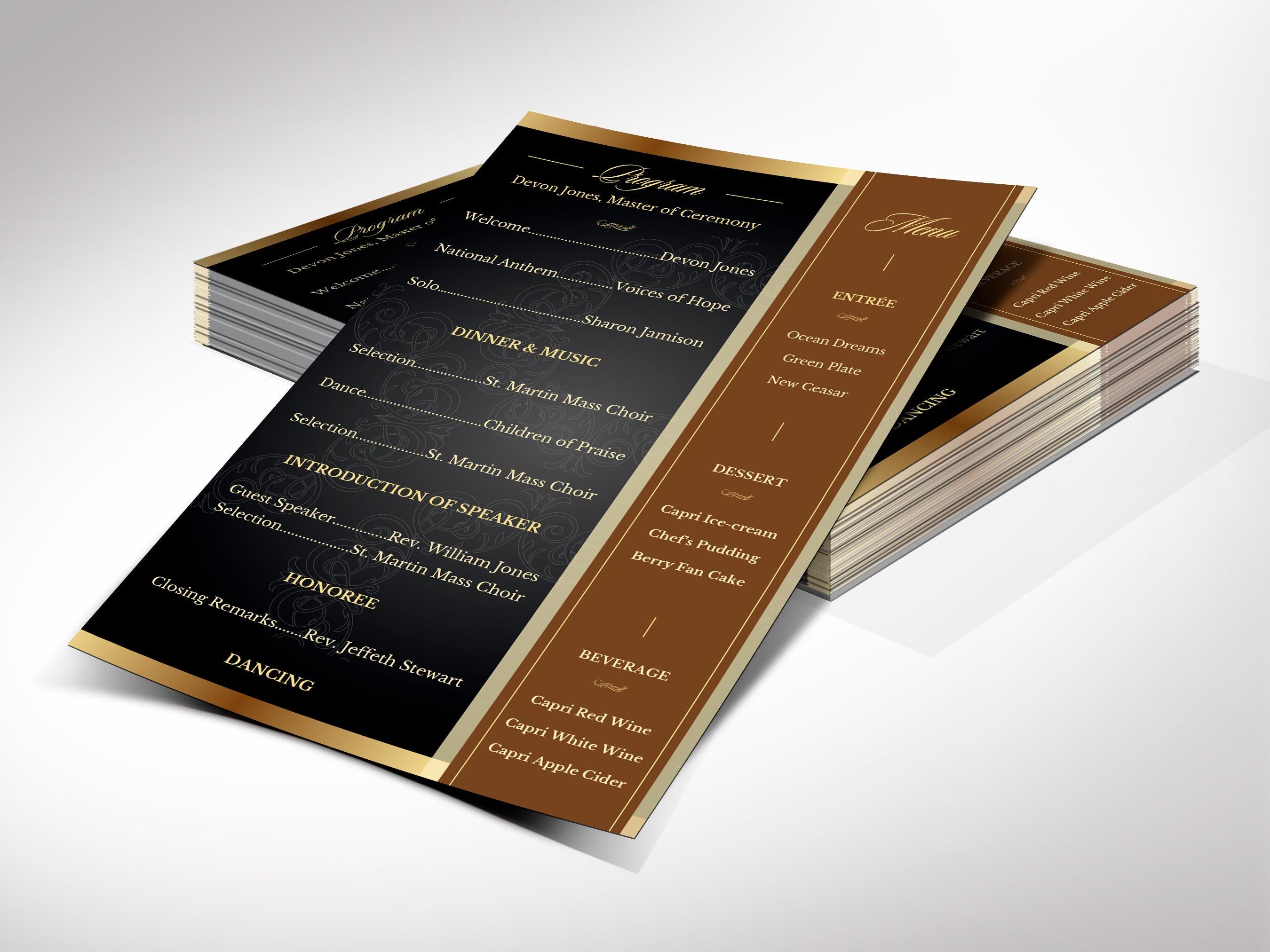 Black Gold Church Anniversary Gala Program Template: One-page Elegant ...